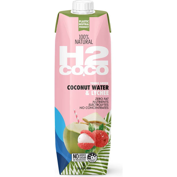 H2COCO Coconut Water and Lychee 1L X 6 Cartons | Remas Distributions ...
