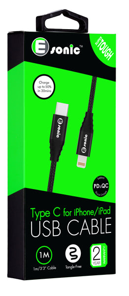 01762 E Sonic Type-C For Iphone/Ipad Cable 1 Box X 5 Units | Remas ...